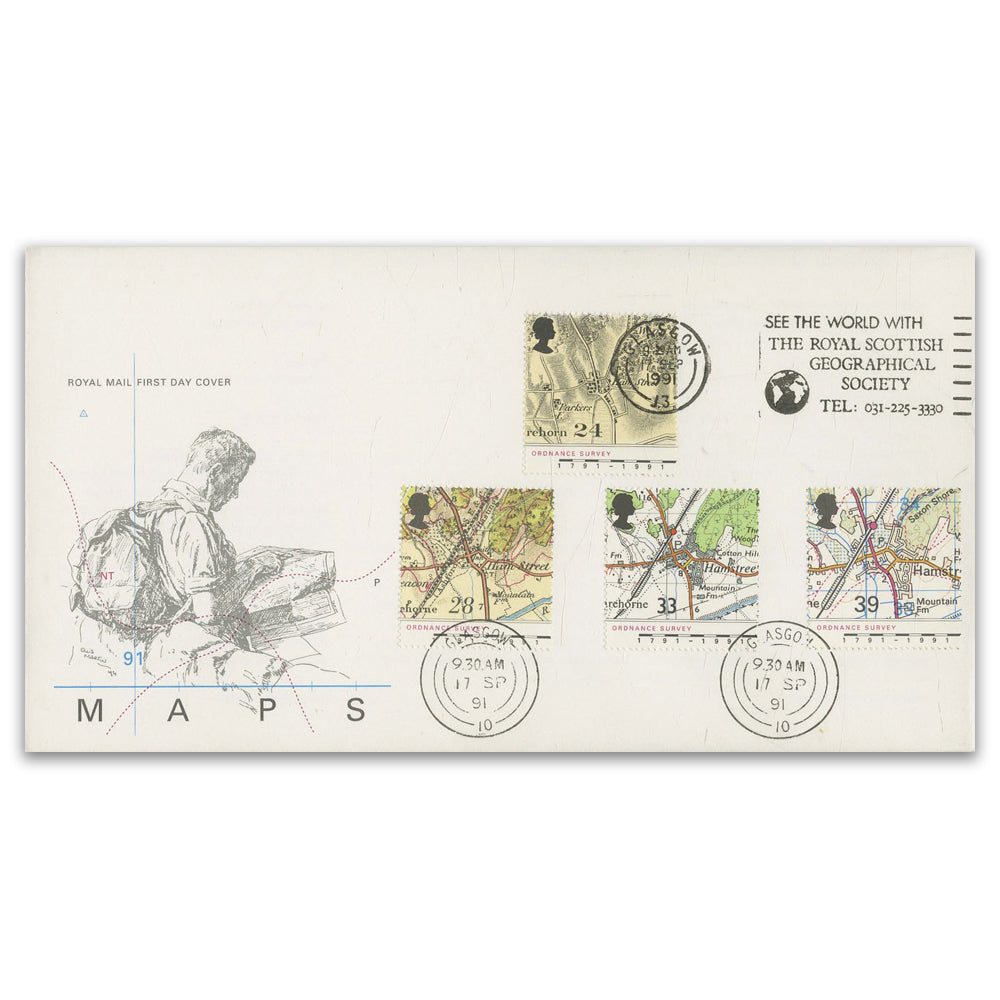 1991 MAPS - Royal Geography Slogan - Glasgow H/S