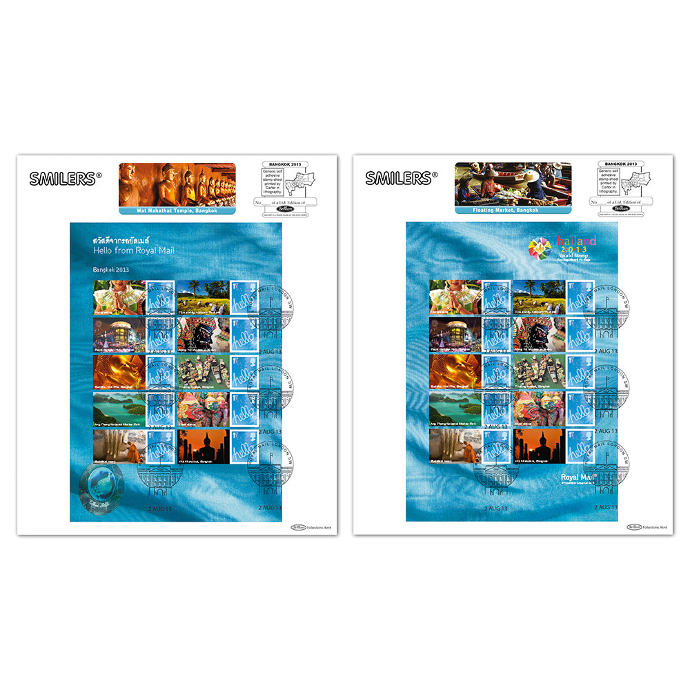 2013 Bangkok Exhibition Sheet Pair of Large Cards