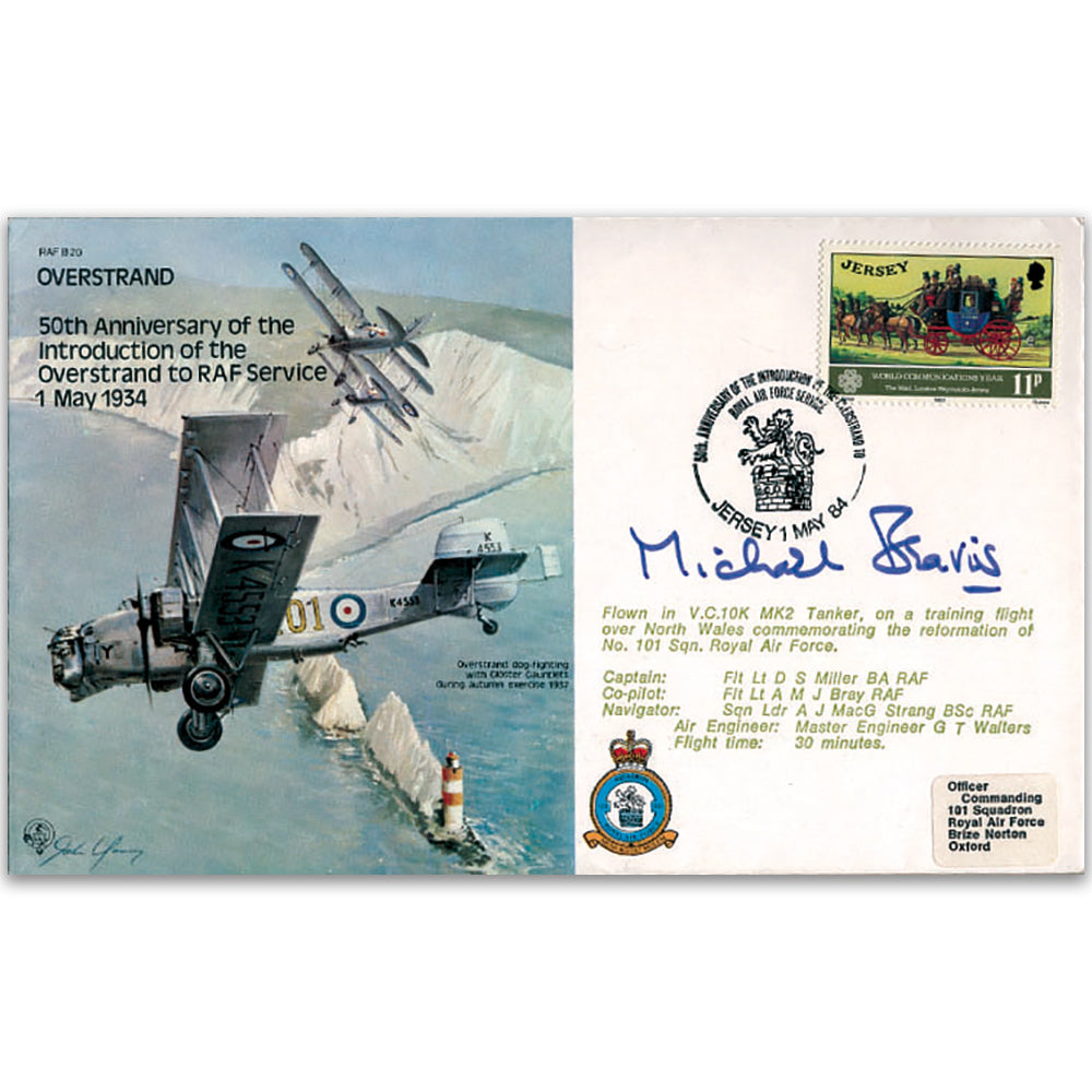 1984 Jersey - Overstrand in RAF service 50th - Signed by ACM Sir Micha