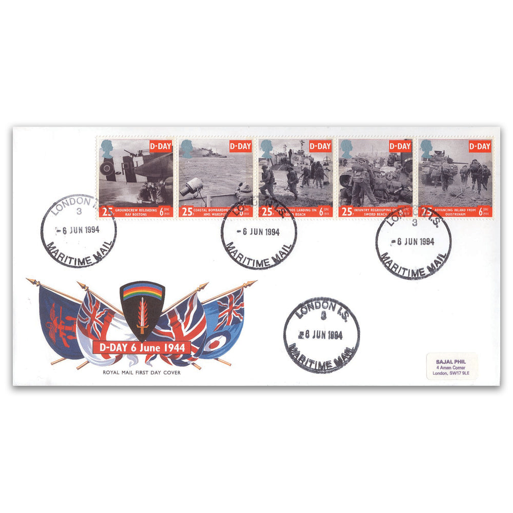 1994 D-Day - Maritime Mail CDS